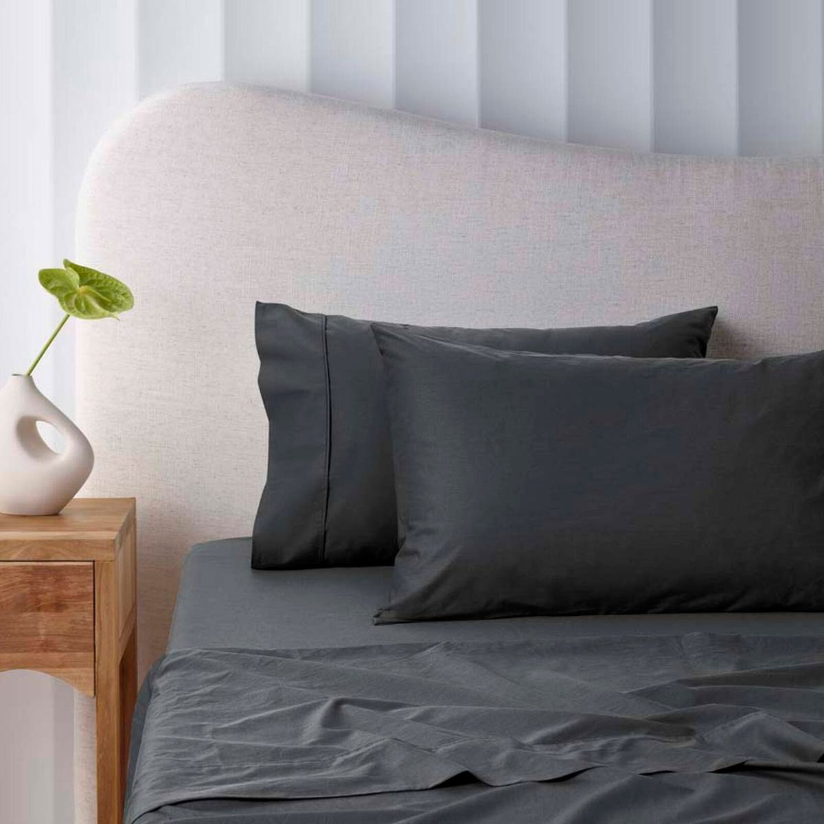 Accessorize Bedroom Collection Bamboo Cotton Mega Sheet Set Charcoal ...