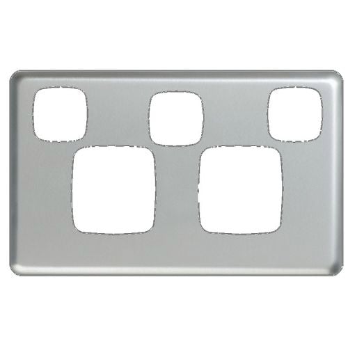 HPM Excel Double Powerpoint with Extra Switch Coverplate - Matt Silver ...