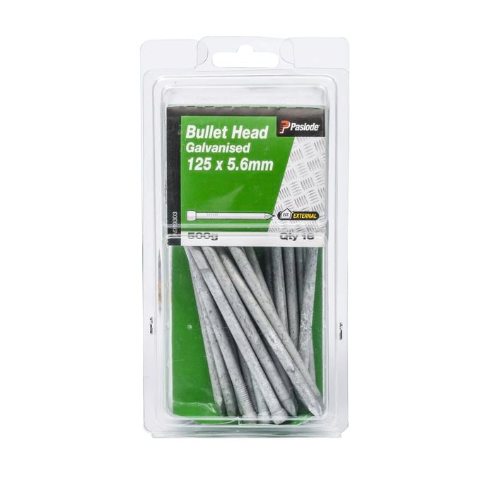 Paslode 125 x 5.6mm 500g Galvanised Bullet Head Nails - 16 Pack ...