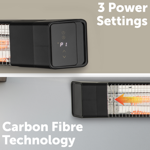 Arlec 2000W Black Wall-Mount Instant Infrared Heater - Bunnings Australia