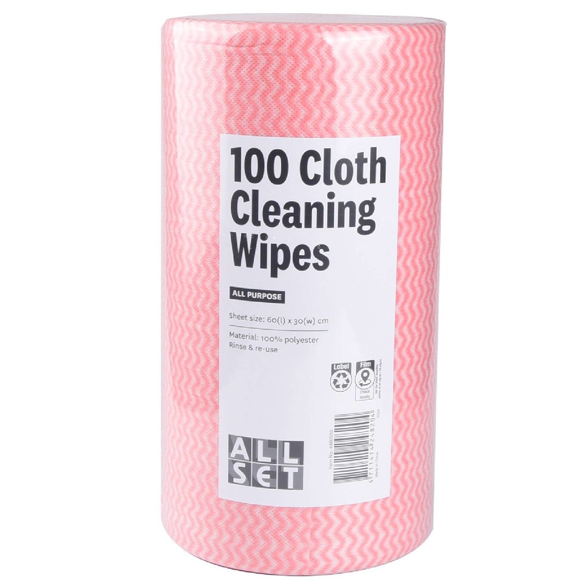 All Set 60 x 30cm All Purpose Wipes On a Roll - 100 Pack - Bunnings ...