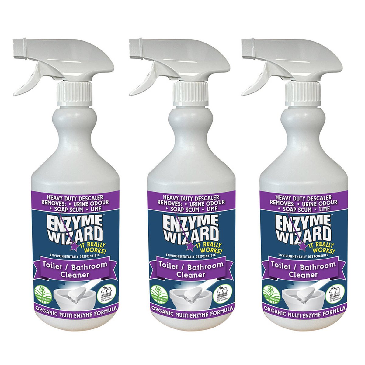 3PK Enzyme Wizard Toilet/Bathroom Cleaner 750ml Spray Bottle - Bunnings ...