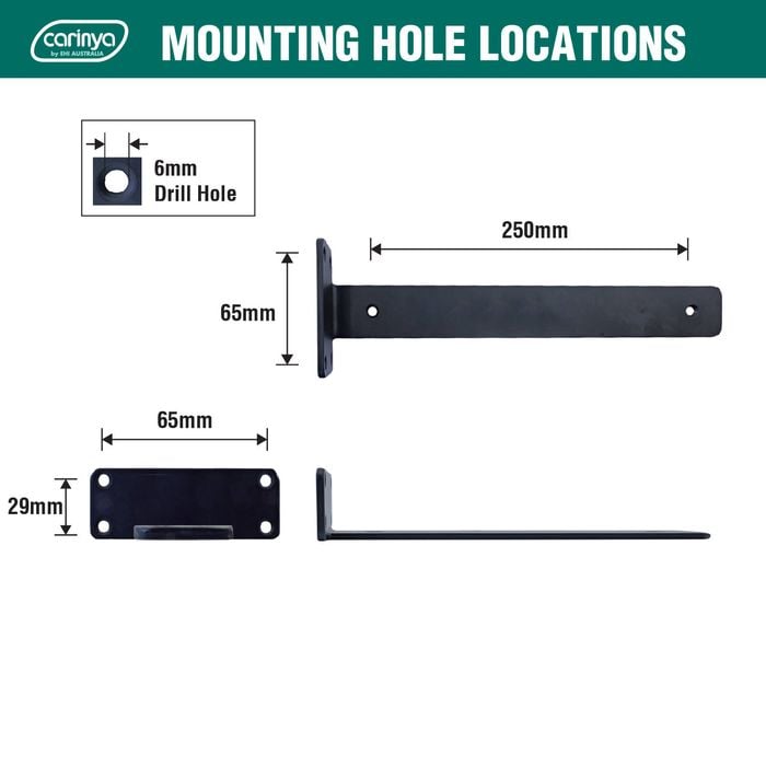 Carinya 310 x 85mm Black Heavy Duty Floating Shelf Bracket - Bunnings ...