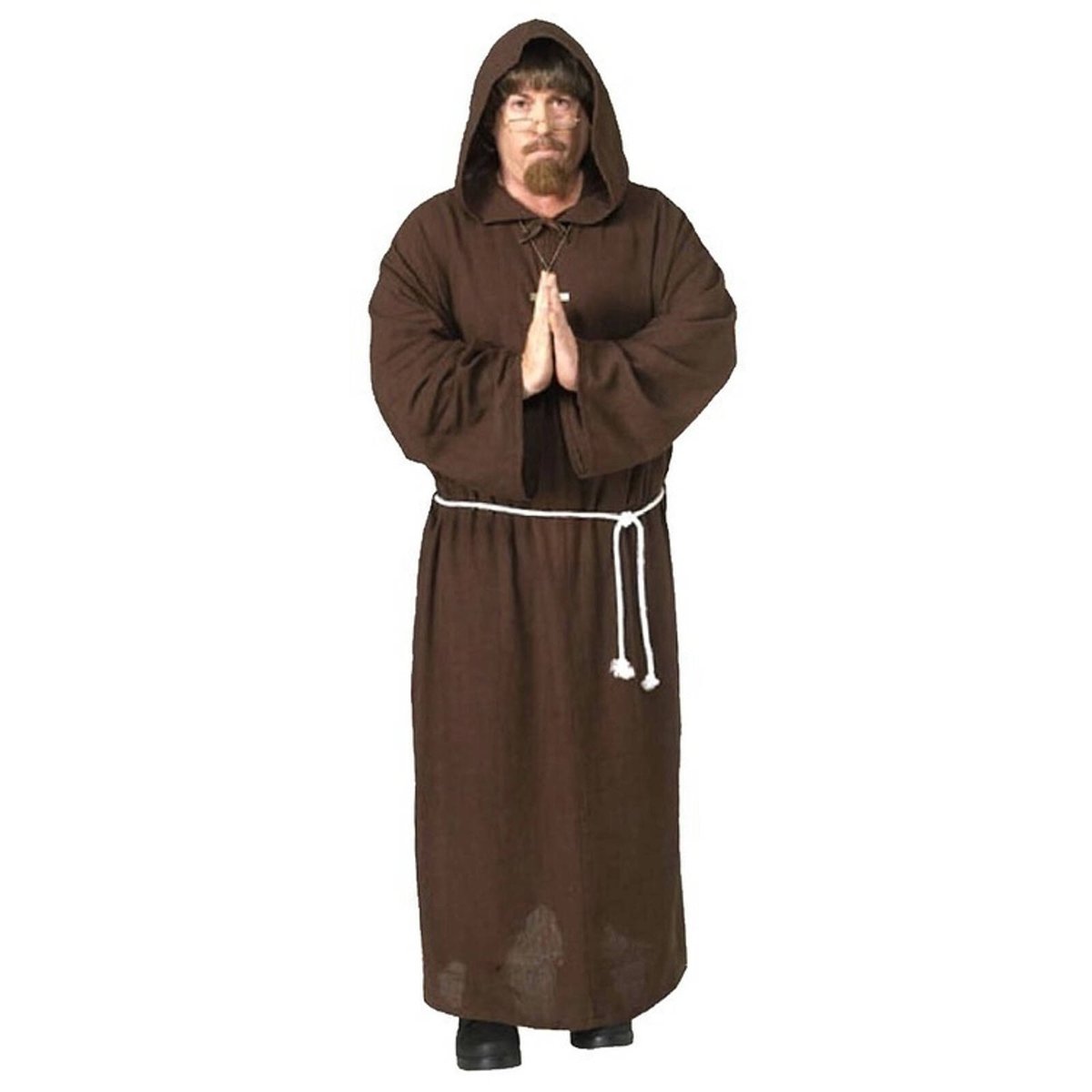 Adult Monk Medieval Costume S Priest Hooded Robe Friar Fancy Dress ...