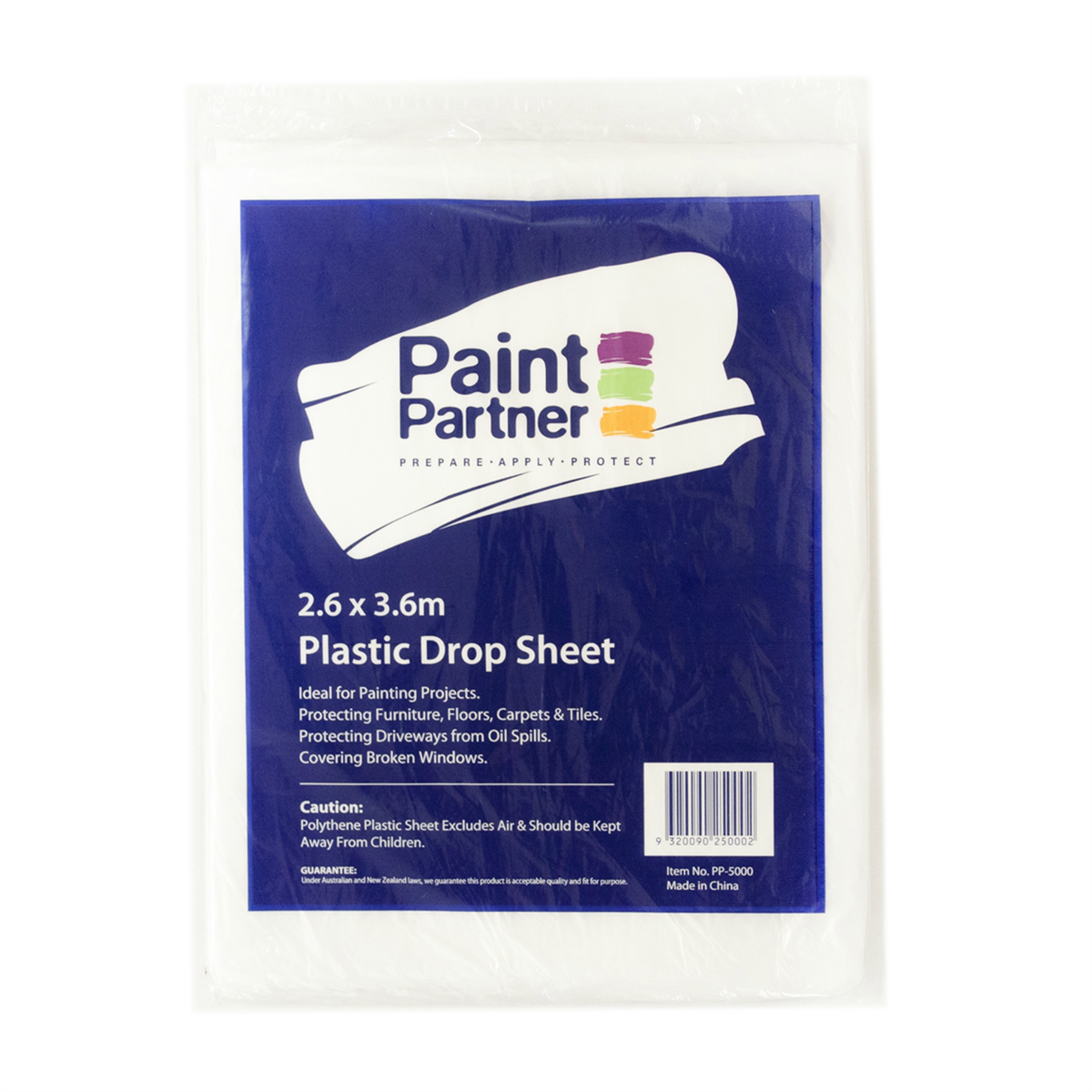 Paint Partner 2.6 x 3.6m Clear Plastic Drop Sheet - Bunnings Australia