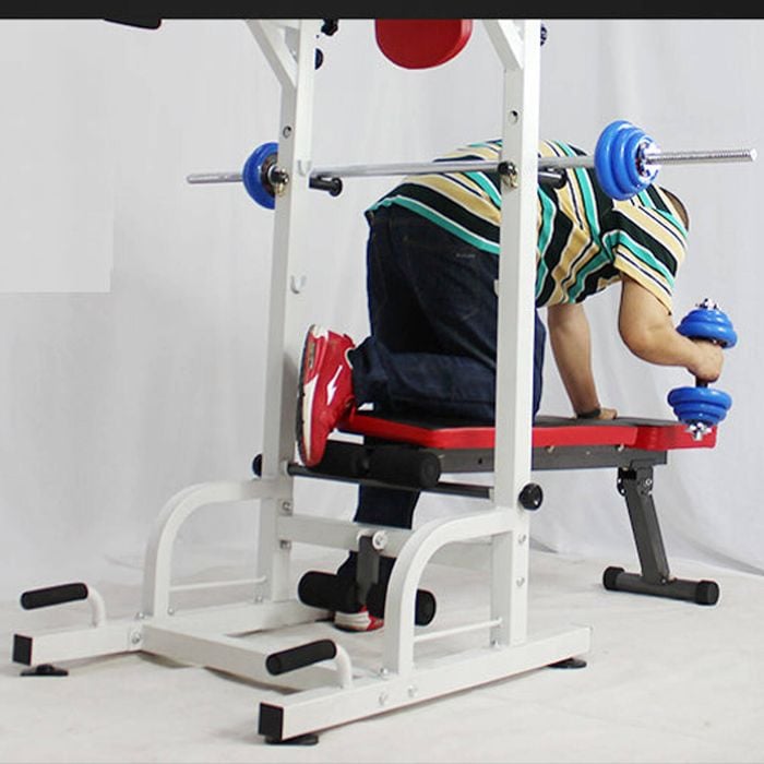 Fitness Master Gym Bench Foldable Dip Tower Bar Chin Push Pull Up Bench ...