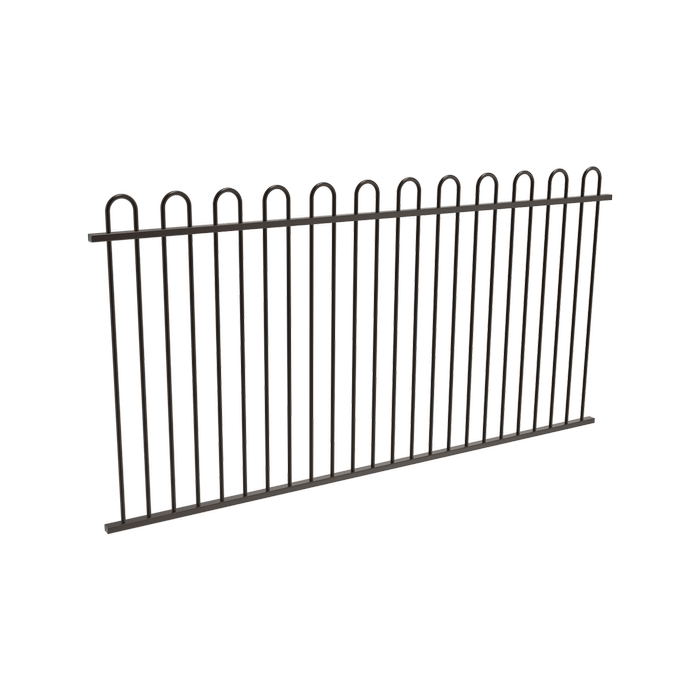 ProtectorAl 2400 x 1200mm Black Aluminium Loop Top Pool Fence Panel ...