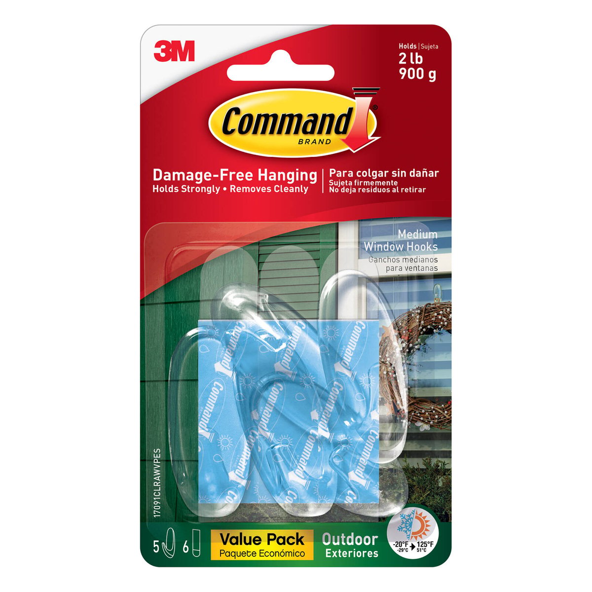 Command Medium Clear Outdoor Window Hook Value Pack - Bunnings Australia
