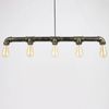 Amonson Lighting Industrial Iron Pipe Pendant Light Straight Row ...