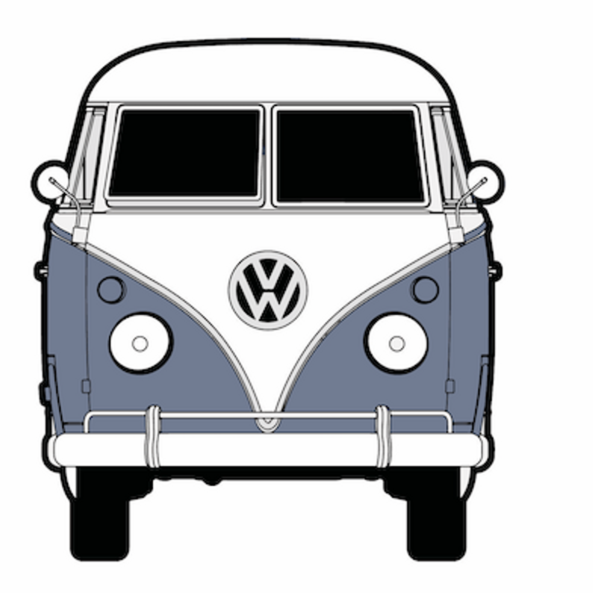 KombiLife Volkswagen T1 Split Window Kombi Window & Bumper Sticker ...