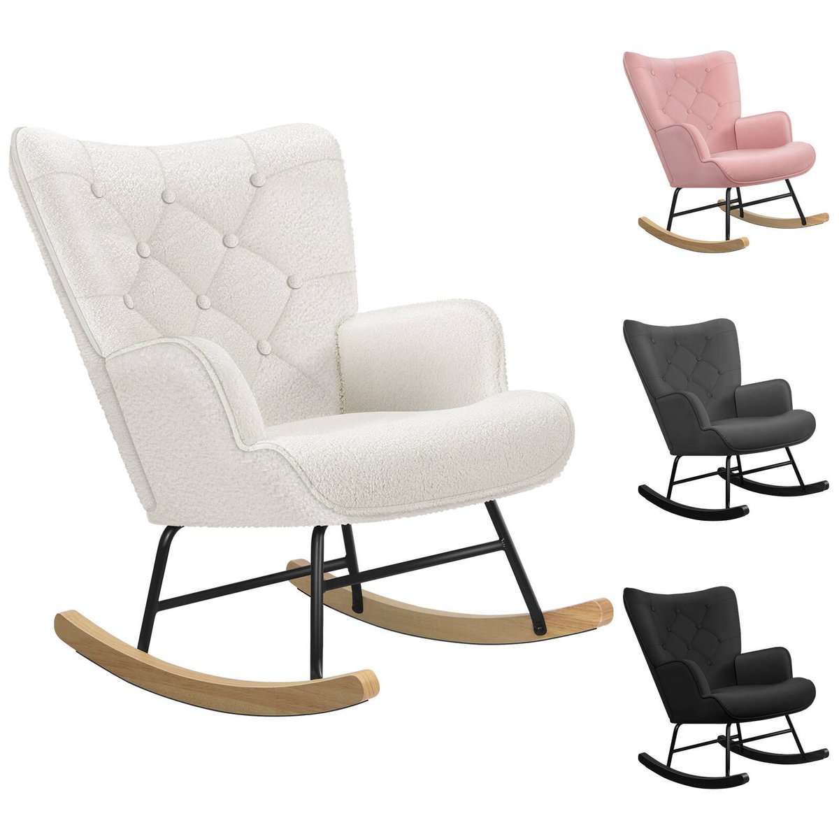 ALFORDSON Armchair Rocking Chair Boucle - Bunnings Australia