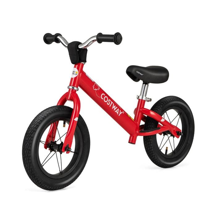 Costway Kids Balance Bike No Pedal Training Bicycle Indoor Outdoor Push Bike Red