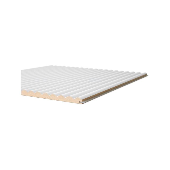 900 x 1200mm 12mm Lining Panel White MDF Primed Demi Round 20mm ...