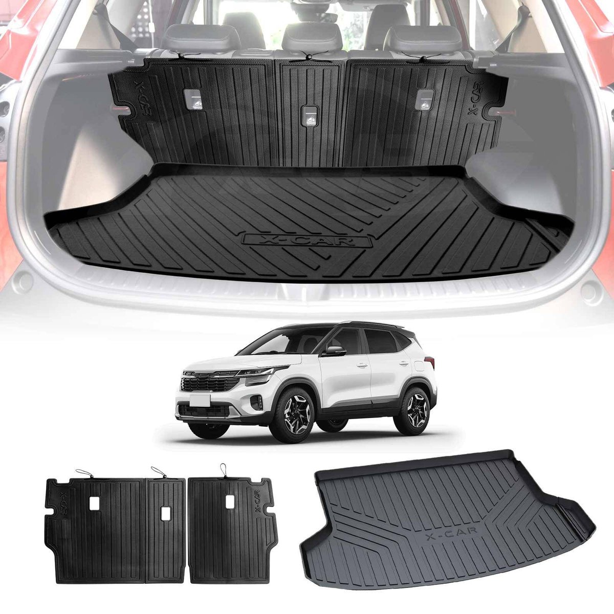 Boot Liner Back Seat Protector Combo for Kia Seltos 2019-2022 Car Kick ...