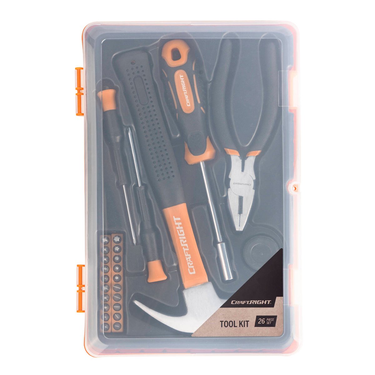 Craftright 280 x 187 x 38 26 Piece Tool Kit with Case - Bunnings Australia