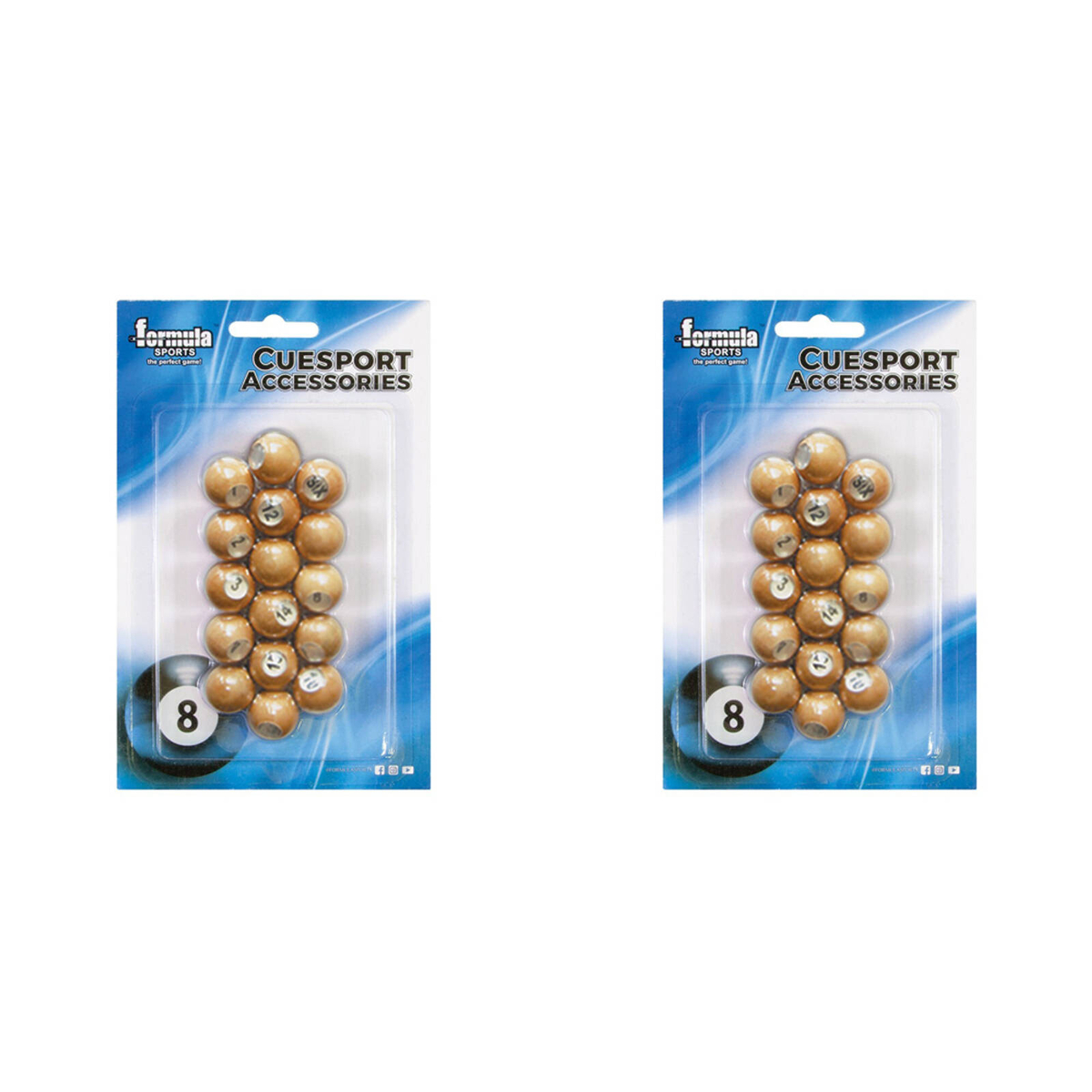 2PK Formula Sports Wood Kelly Pool Marbles Billiard Accessory ...