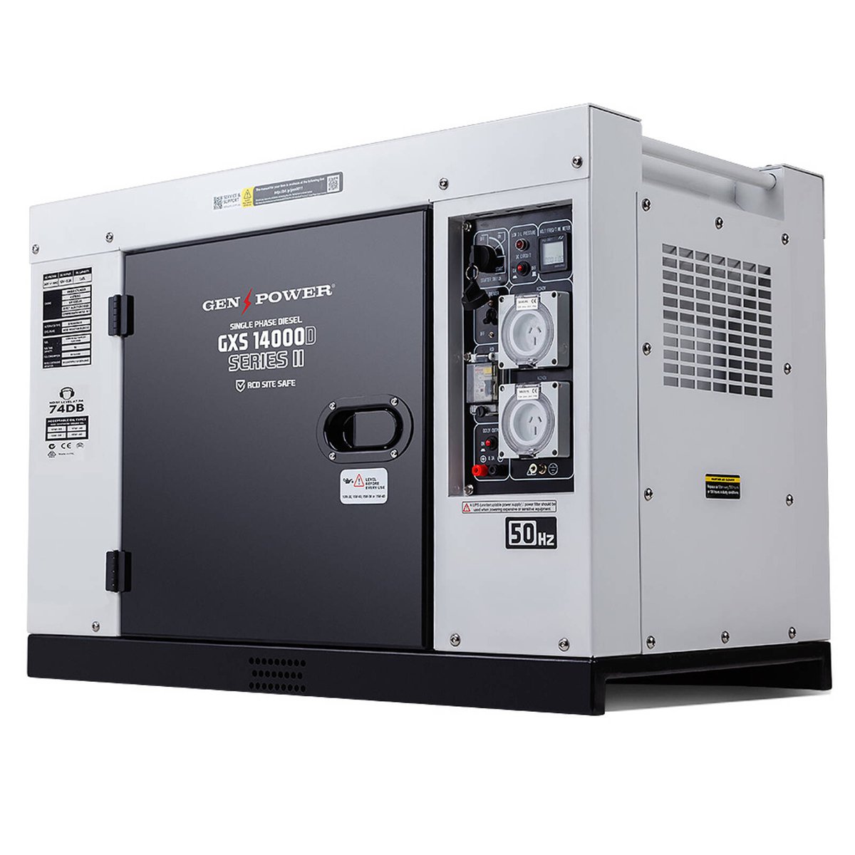 GENPOWER 8.4kW Peak 6kW Rated Commercial Diesel Generator, RCD Safety ...