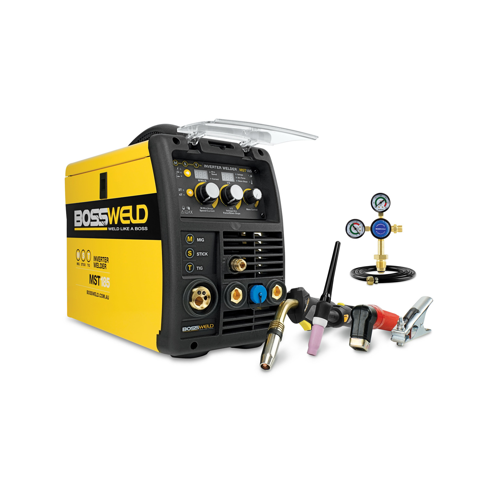 Bossweld MST185 Plus 180A MIG Stick and TIG Inverter Welder Bunnings Australia