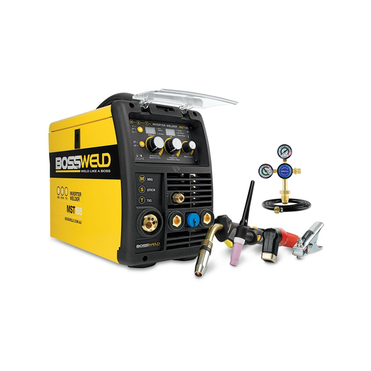 Bossweld MST185 Plus 180A MIG Stick and TIG Inverter Welder - Bunnings ...