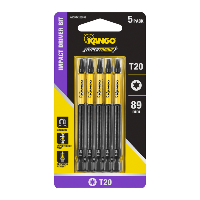 Kango 89mm TX20 HYPERTORQUE™ Impact Driver Bit - 5 Pack - Bunnings New ...
