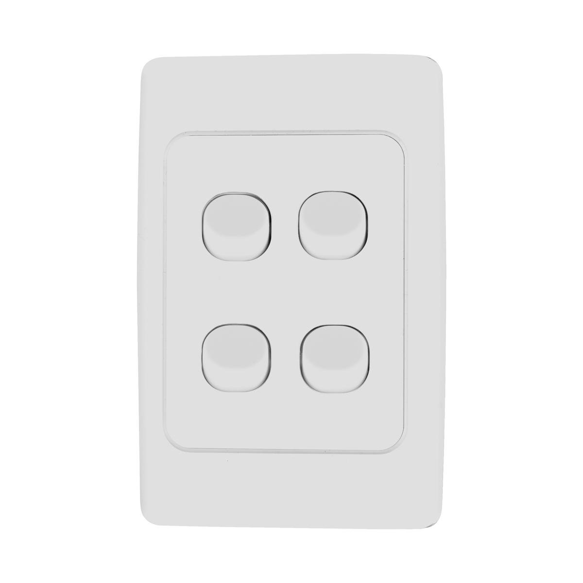 DETA White Quad Vertical Wall Switch - Bunnings New Zealand