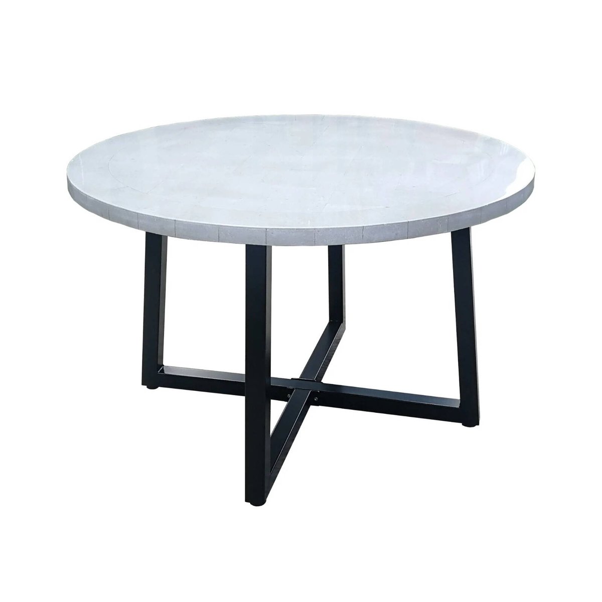 FurnitureOkay Stone Outdoor Dining Table (120cm Round) - Grey ...