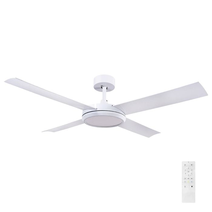 Brilliant 52" White LED CCT Inaya DC Ceiling Fan - Bunnings Australia