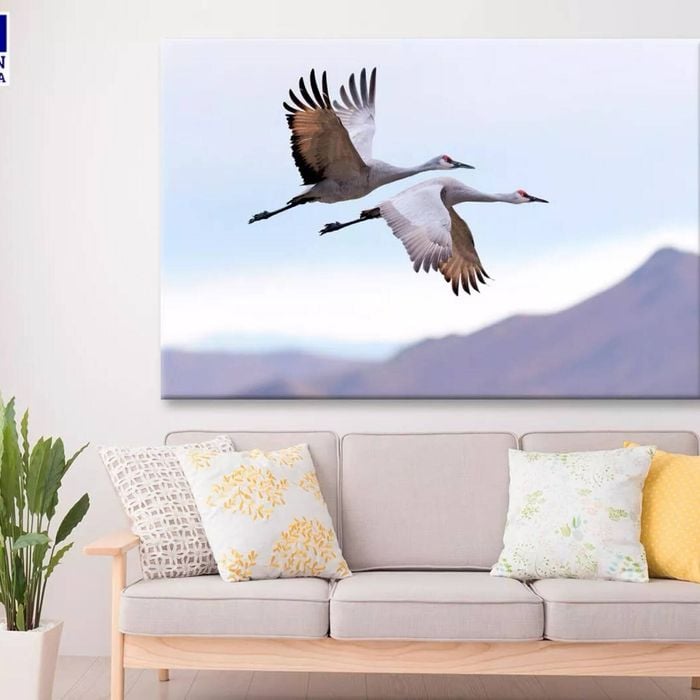 Flying Cranes & Mountain Sky View Print 100% Australian Made 120 x 90cm ...