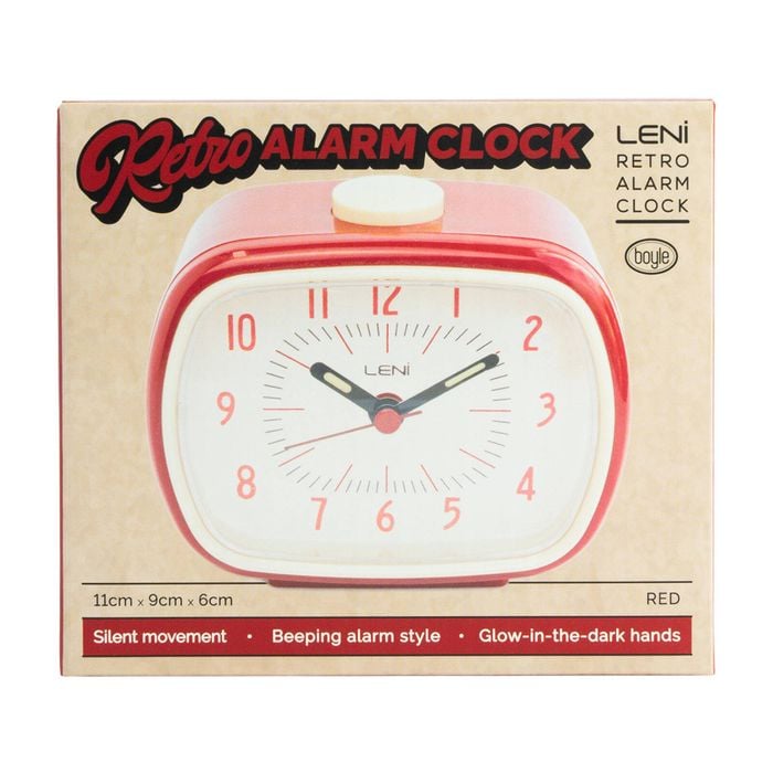 Leni 9cm Red Retro Alarm Clock - Bunnings Australia