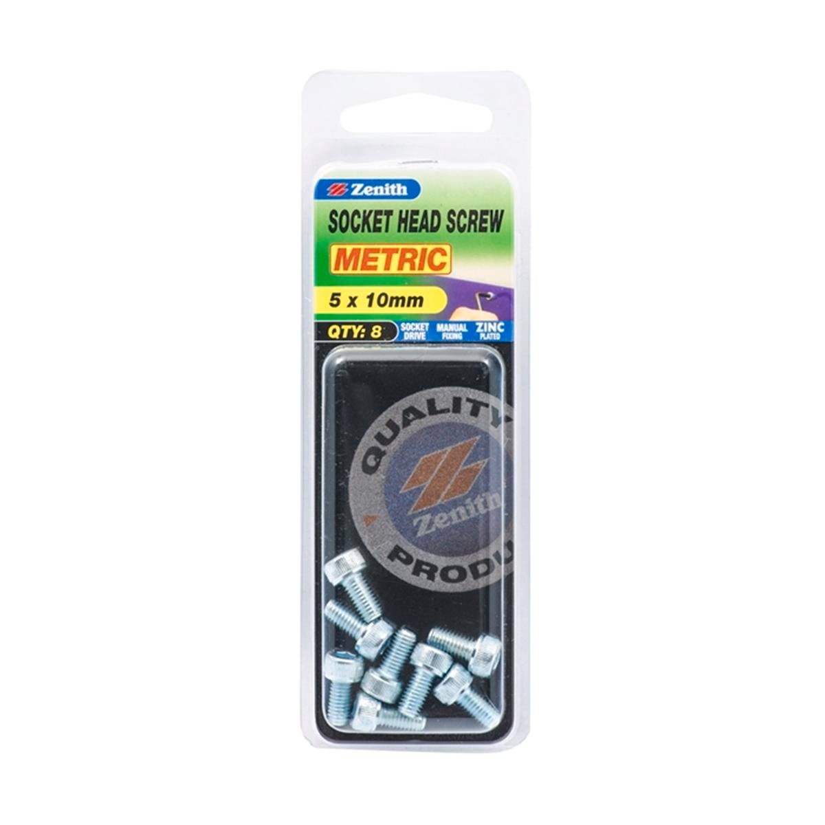Zenith M5 x 10mm Zinc Plated Socket Head Screw - 8 Pack - Bunnings New ...