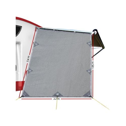 Caravan Privacy Screens Roll Out Awning 1.95 x 2.2M Sun Shade End Wall ...