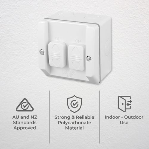 DETA Single Weatherproof Switch - Double - Bunnings New Zealand