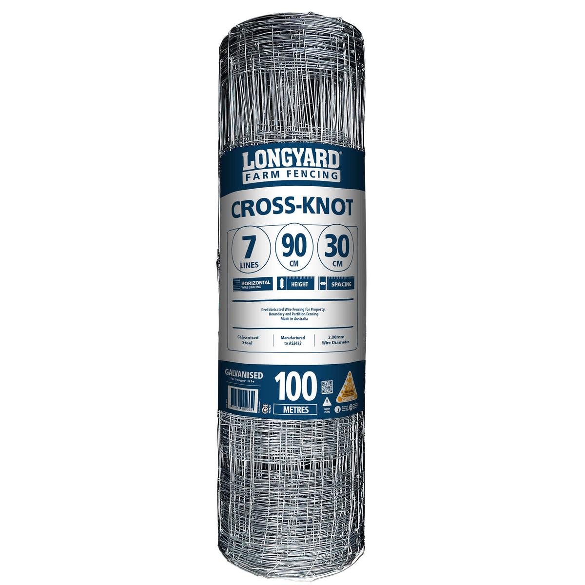 Longyard 0.9 x 100m 7 x 30 x 2mm Cross Knot Wire Mesh - Bunnings Australia