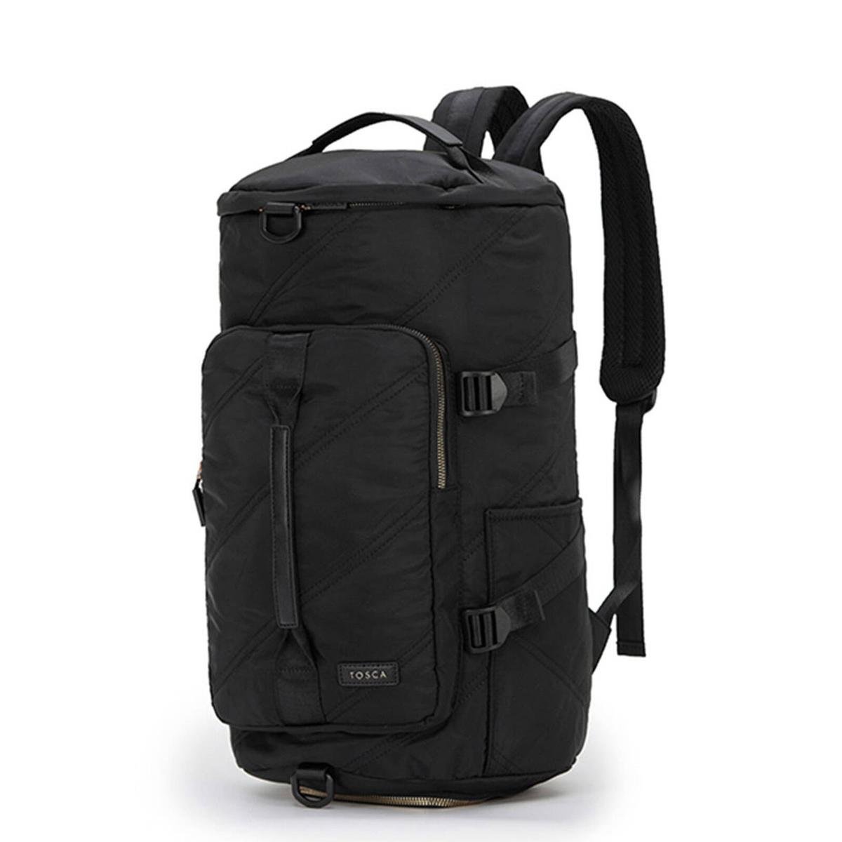 Tosca Barrel Travel Heavy Duty Hiking Backpack/Tote Black Stitch ...