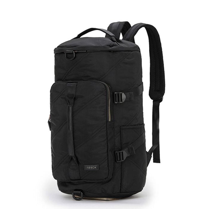 Tosca Barrel Travel Heavy Duty Hiking Backpack/Tote Black Stitch ...