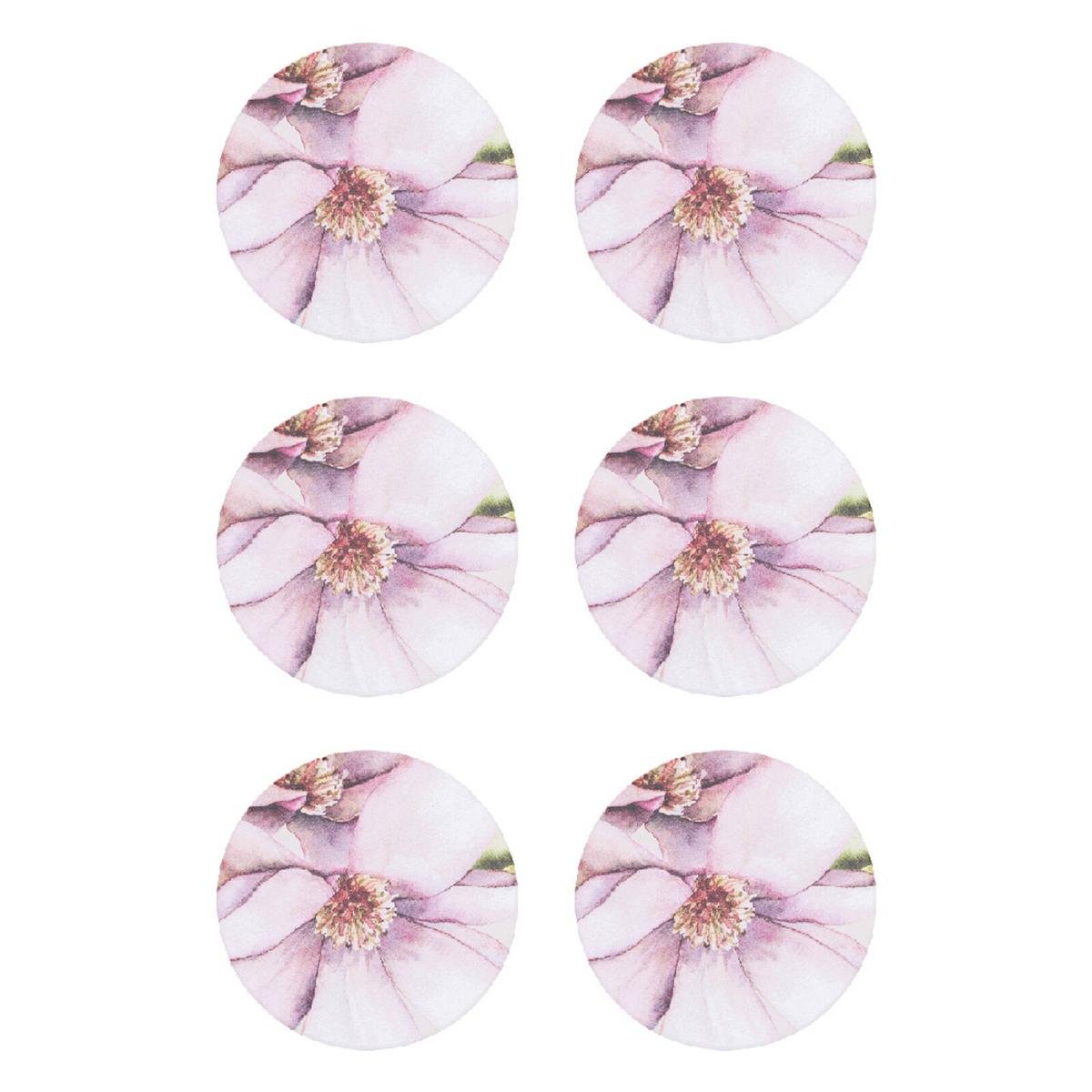 6PK Splosh Blossom Flower Bloom 10cm Ceramic Coaster Drink Mat Round ...