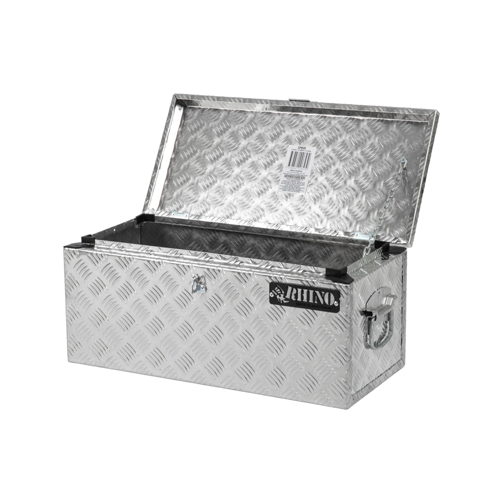 Rhino 610 x 280 x 270mm Aluminium Checkerplate Tool Box Bunnings Australia