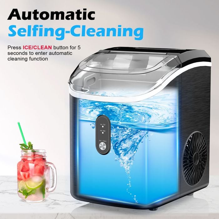 Advwin 15KG Nugget Ice Maker Countertop Pebble Ice Machine - Black ...