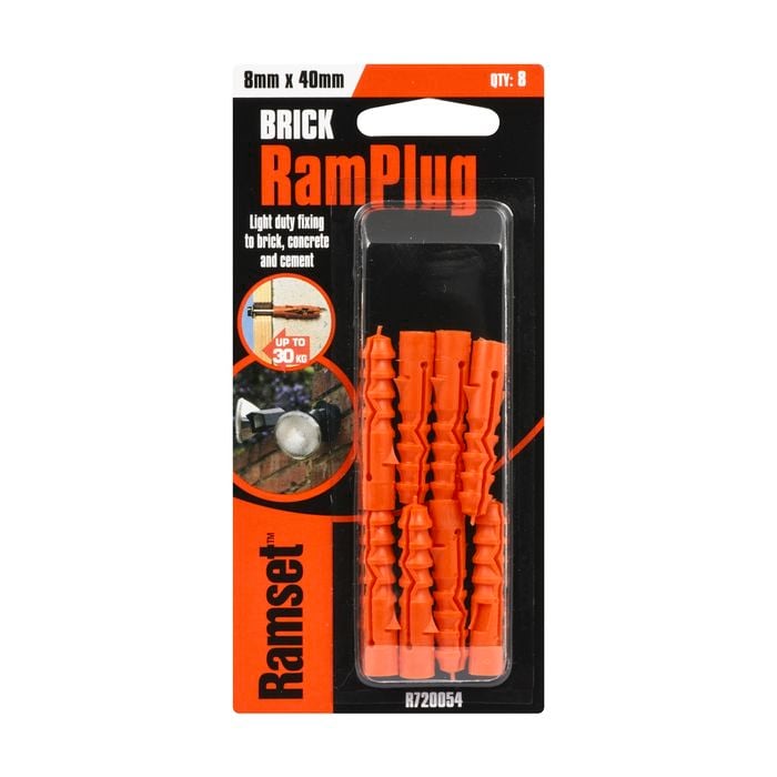 Ramset 8 x 40mm Nylon RamPlug Anchor - 8 Pack - Bunnings Australia
