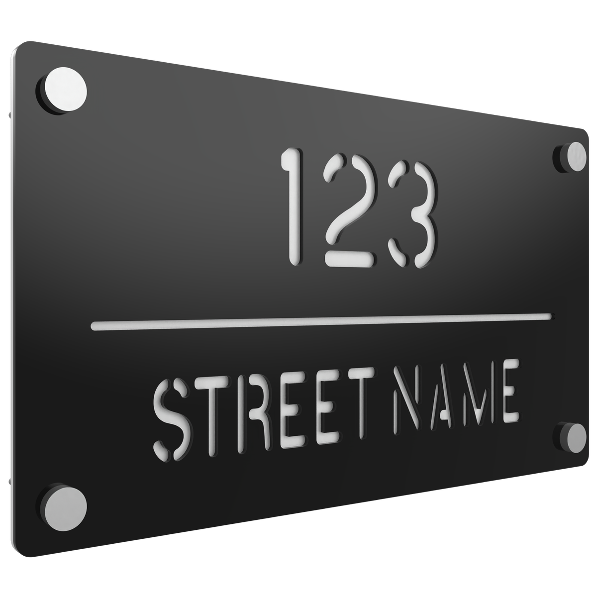 ProtectorAl 380 x 220mm Black Gloss ACM Cut Through Custom House Sign ...