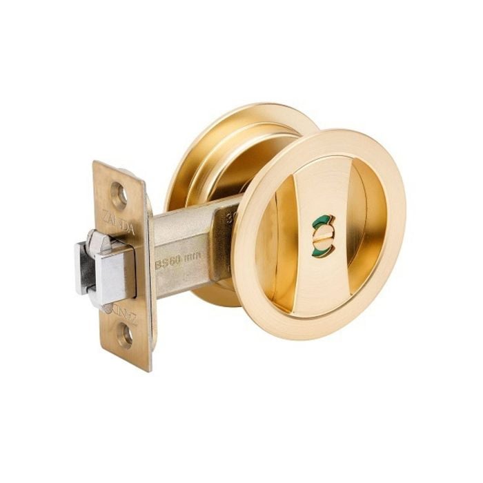 Zanda 50mm Satin Brass Round Cavity Sliding Privacy Set - Bunnings ...