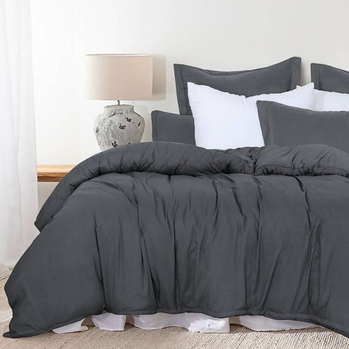 Single Bed Quilt Cover Set - Grey - Bunnings Australia