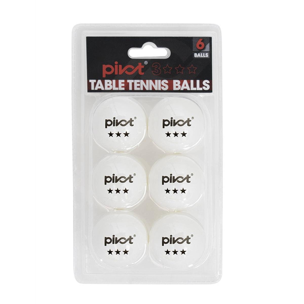 6pc Pivot 3 Star Table Tennis Balls White - Bunnings Australia