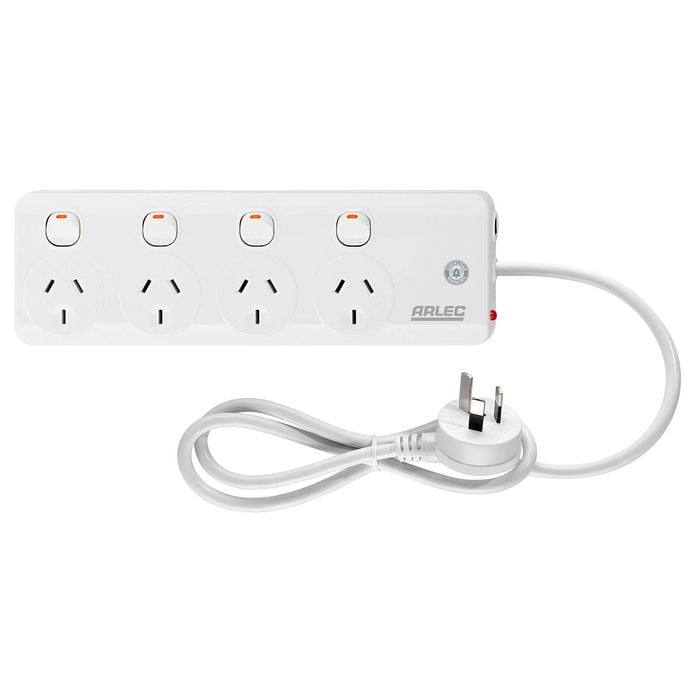 Arlec 4 Outlet Individually Switched Powerboard with Safety Overload ...