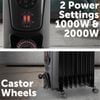 Arlec 2000W Black 9 Fin Oil Heater With 24Hr Timer - Bunnings Australia