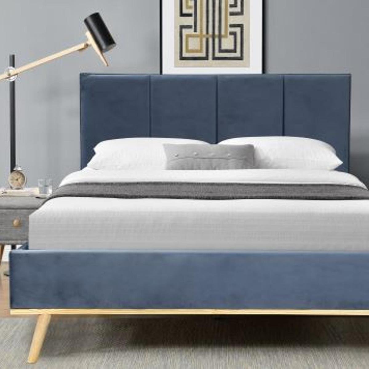 Matthew Plush Velvet Fabric bed-Queen - Bunnings Australia