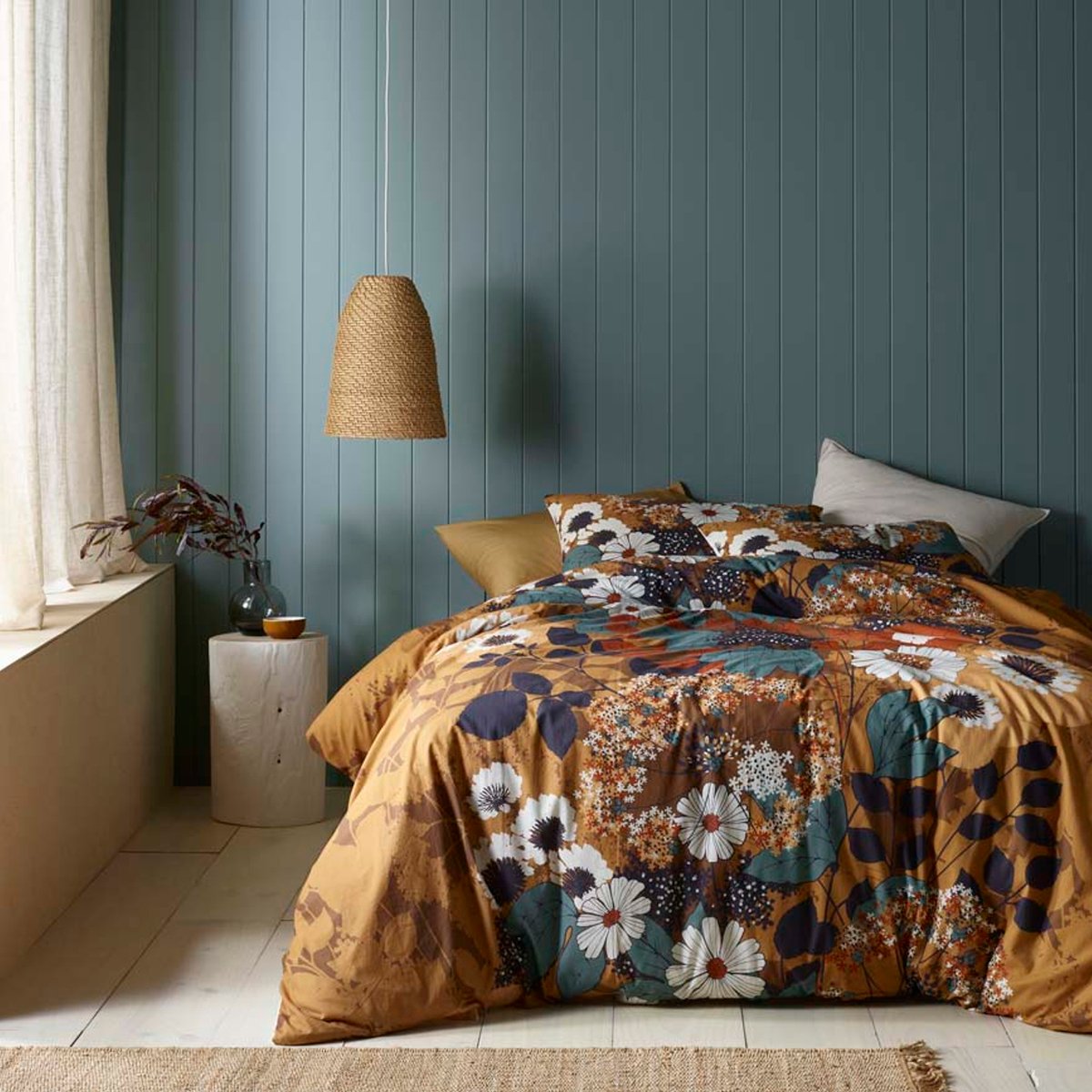 Markle Washed Cotton Printed Quilt Cover Set - Bunnings Australia