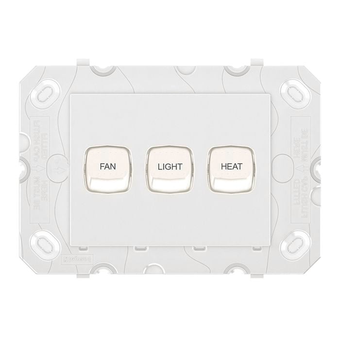 HPM Arteor 3 Gang Light Switch For Fan Light Heat - Bunnings Australia