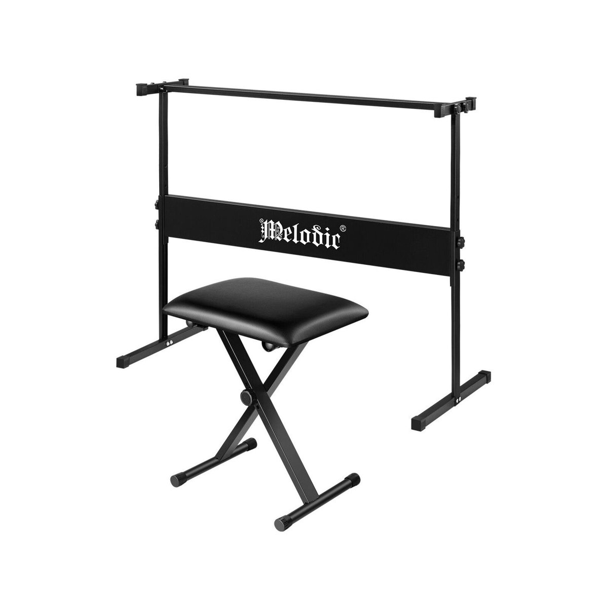 Melodic I Style Adjustable Keyboard Stand Folding Piano Stool Seat ...