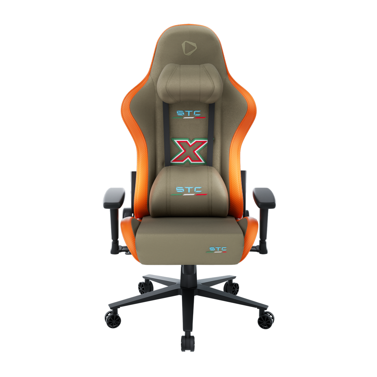 ONEX STC X Alcantara Gaming Chair - Sian Green/Orange - Bunnings Australia